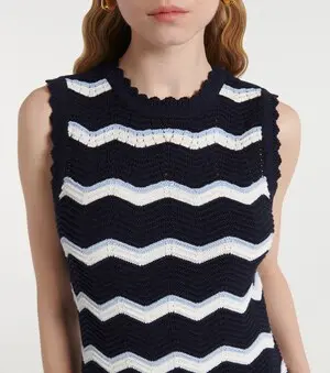 Veronica Beard Templeton Chevron Cotton-blend Minidress