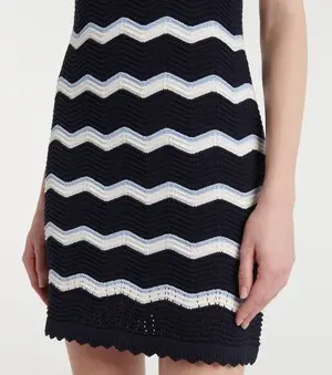 Veronica Beard Templeton Chevron Cotton-blend Minidress