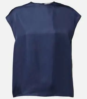 Asceno Dasha Silk Top - Blue