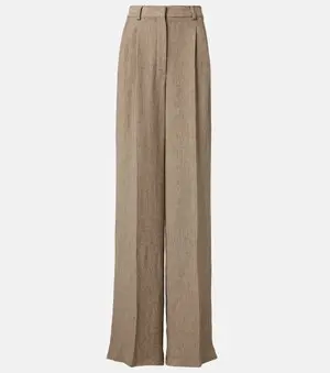 Loro Piana Nyack Chevron Wide-leg Pants - Brown