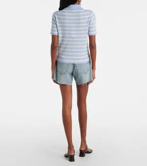 Veronica Beard Shana Striped Cashmere Polo Sweater