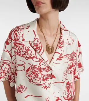 Asceno Pragua Printed Silk Twill Shirt - Red
