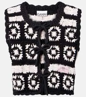 Ganni Tie Detailed Vests For Women