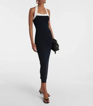 Veronica Beard Christa Halterneck Midi Dress