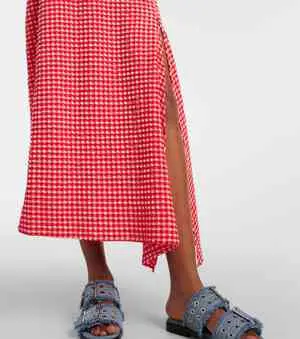 GANNI Seersucker Midi Dress