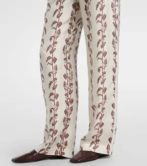 Asceno Aurelia Silk Twill Wide-leg Pants - Brown