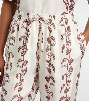 Asceno Aurelia Silk Twill Wide-leg Pants - Brown
