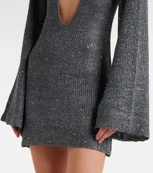 BANANHOT Rey Sequined Minidress - Grey