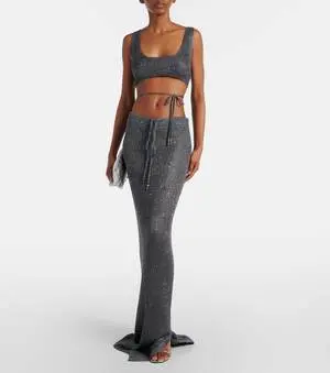 BANANHOT Alma Sequined Knit Top - Grey