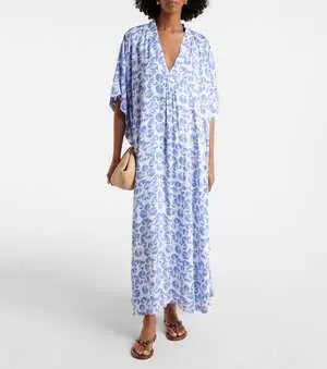 Melissa Odabash Vanessa Printed Kaftan - Blue