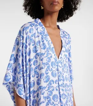 Melissa Odabash Vanessa Printed Kaftan - Blue