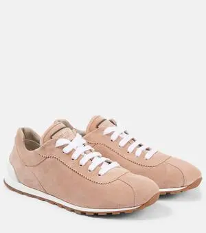 Brunello Cucinelli Monili Suede Sneakers - Orange