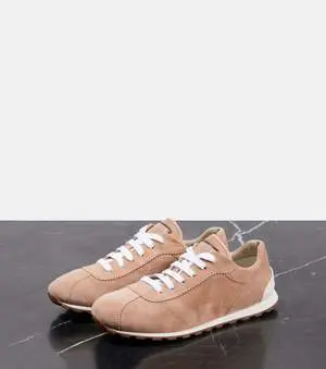 Brunello Cucinelli Monili Suede Sneakers - Orange