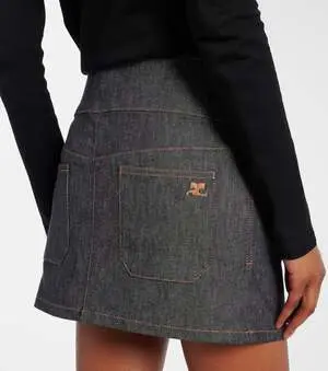 COURREGES Belted Denim Miniskirt
