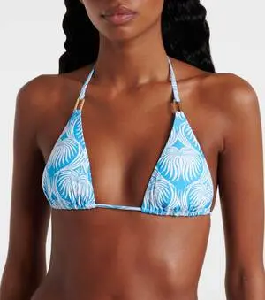 Melissa Odabash Cancun Printed Bikini Top - Blue
