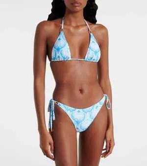 Melissa Odabash Cancun Printed Bikini Top - Blue