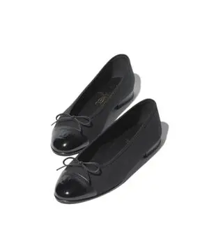 Chanel Ballet Flats Cotton & Patent Calfskin
