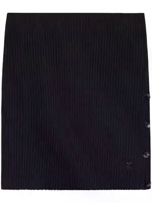 COURREGES Ribbed Mini Skirt - Black