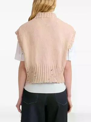 Marni Textured-knit Cropped Top