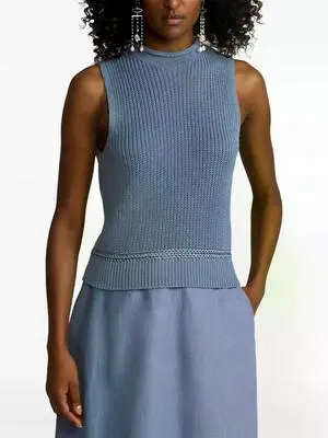 Ralph Lauren Ribbed Knit Top - Blue