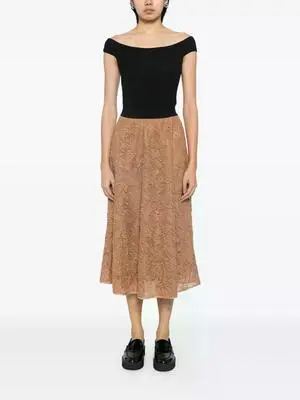 Karl Lagerfeld Orchid-embroidered Skirt