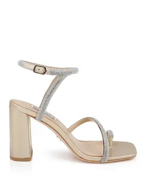 Badgley Mischka Dalilah Sandals - Gold Leather