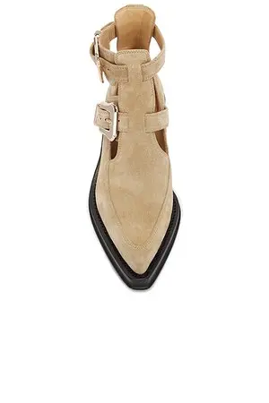 Gabriela Hearst Castro Buckled Suede Boots - Sand