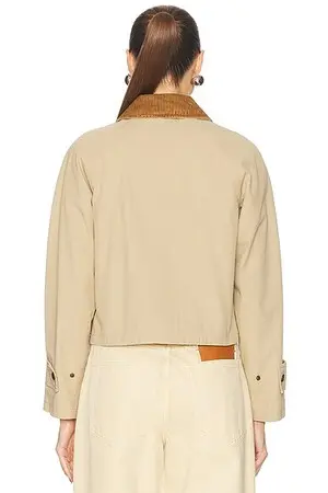 Burberry Twill Field Jacket With Corduroy Collar - Beige