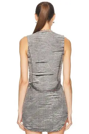 DIESEL® Sleeveless Tank Top With Houndstooth Overlay