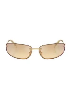Miu Miu Rectangular Sunglasses - Gold
