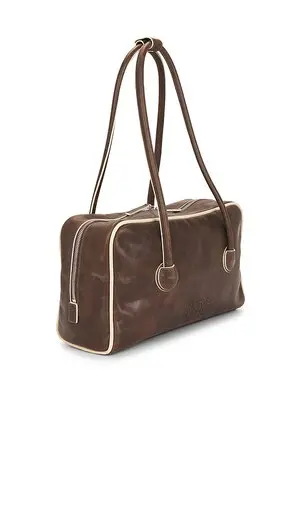 MARGESHERWOOD Soft Boston Bag - Washed Brown Pull Up & Cream Beige