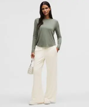 Lululemon Becalm Mid-Rise Wide-Leg Pant Light Ivory