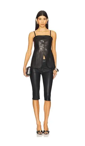 LAMARQUE Milana Leather Top - Black