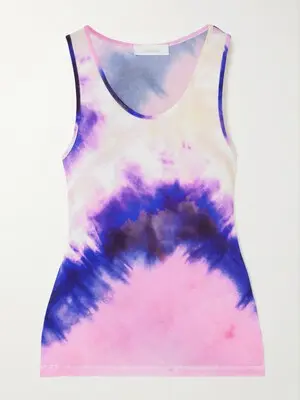 Rabanne Tie-dyed Stretch-crepe Tank - Pink