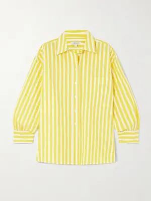Suzie Kondi Kappa Striped Cotton-poplin Shirt - Yellow