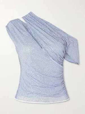 SELF-PORTRAIT One-shoulder Crystal-embellished Top