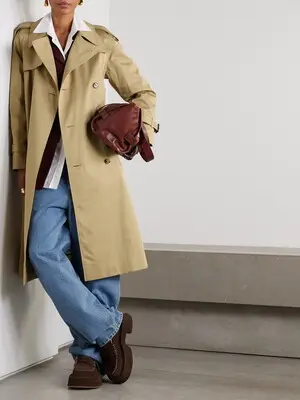 Burberry Castleford Double-breasted Cotton-gabardine Trench Coat - Neutrals