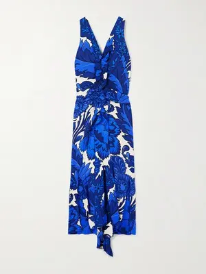 Etro Asymmetric Ruffled Printed Maxi Dress