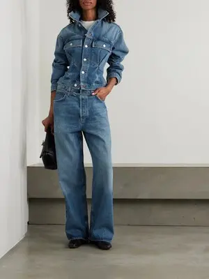 AGOLDE Emmi Belted High-rise Wide-leg Jeans - Blue