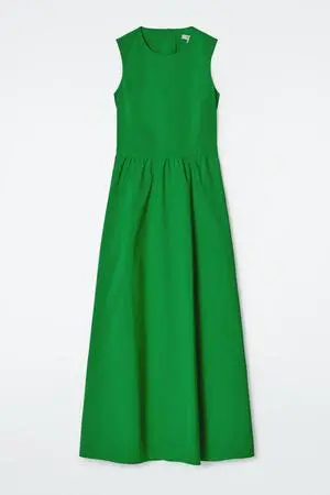 Cos Open-back Cotton Maxi Dress - Green