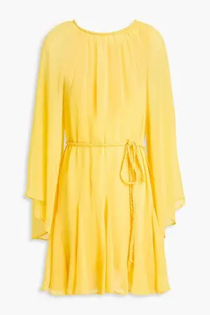 Alice + Olivia Belted Crepon Mini Dress