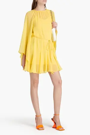 Alice + Olivia Belted Crepon Mini Dress