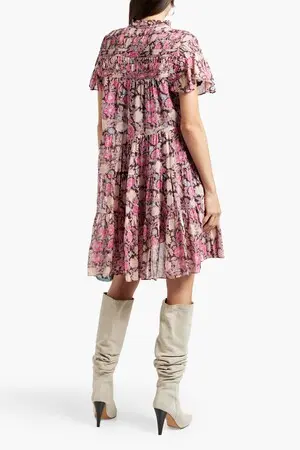 MARANT ETOILE Lanikaye Floral-print Mini Dress - Pink