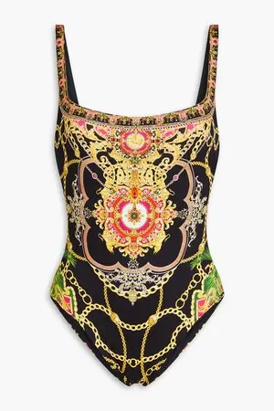 Camilla Crystal-embellished Printed Swimsuit