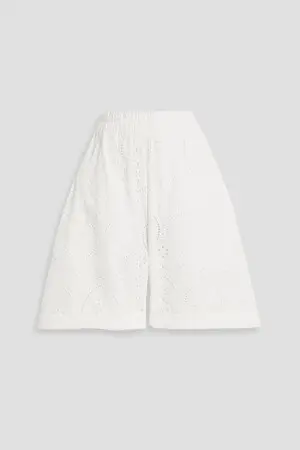 Charo Ruiz Ibiza Charo Ruiz Ibiza Lyo Broderie Anglaise Cotton-Blend Shorts - White