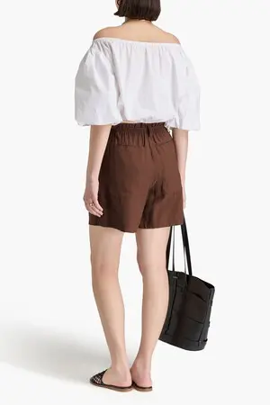 A.emery Cora Belted Twill Shorts - Brown