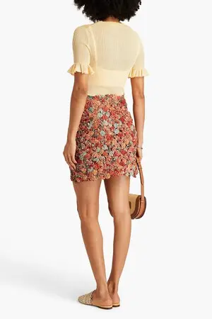 Ulla Johnson Ariella Floral-appliquéd Mini Skirt