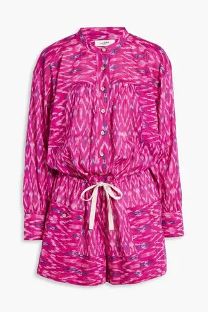 MARANT ETOILE Lehana Printed Cotton-voile Playsuit
