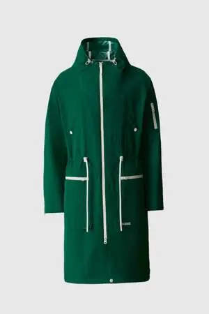 Mackage Gage Long Seam Sealed Ripstop Raincoat - Leaf Green