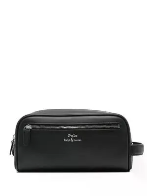 Polo Ralph Lauren Leather Wash Bag - Black